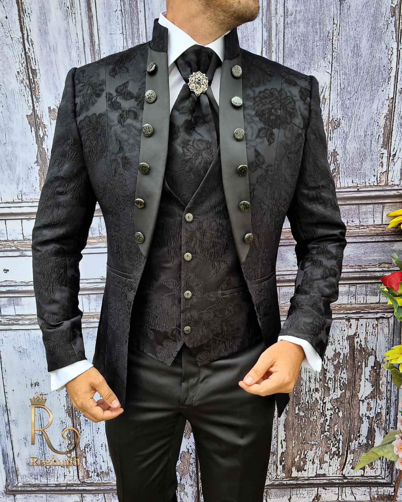 Costum cu tunica, de ceremonie, Colectia 2021 ginere/mire, Sacou-Vesta ...