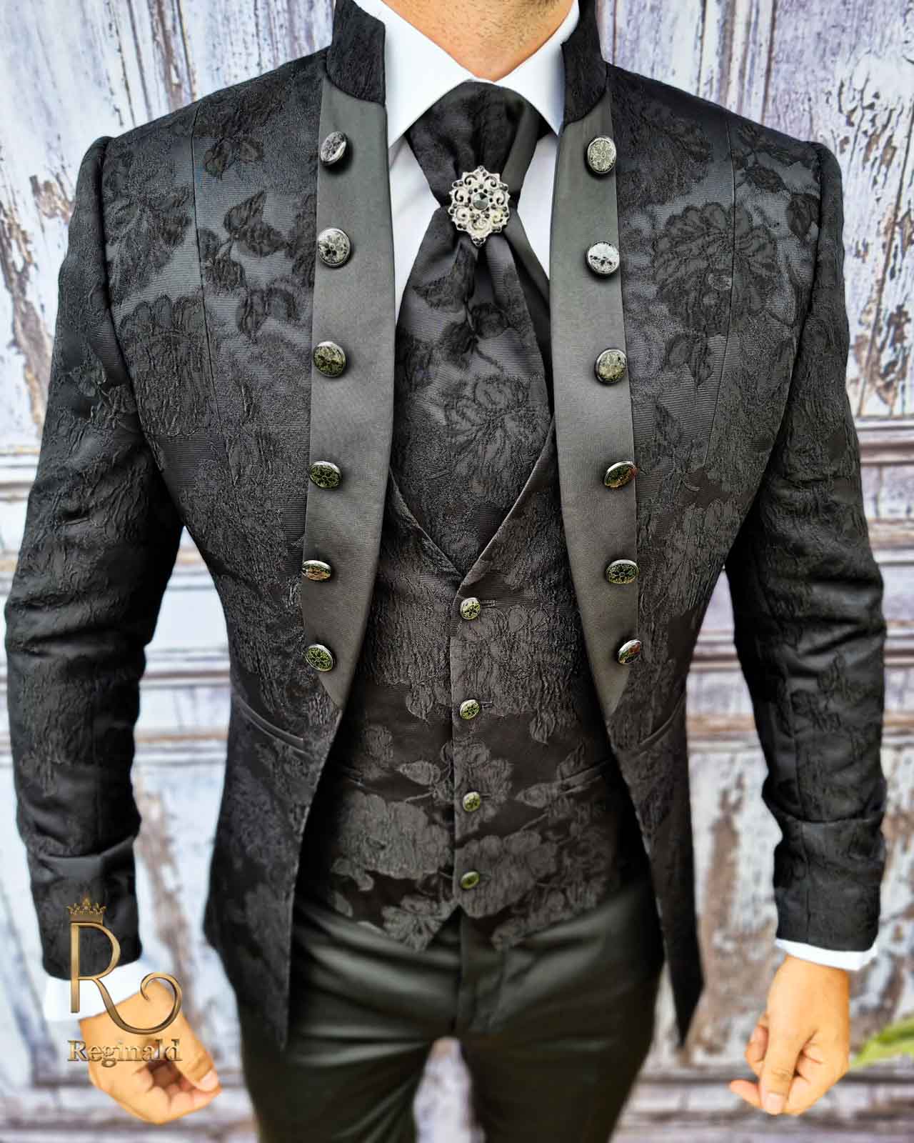 Costum cu tunica, de ceremonie, Colectia 2021 ginere/mire, Sacou-Vesta ...