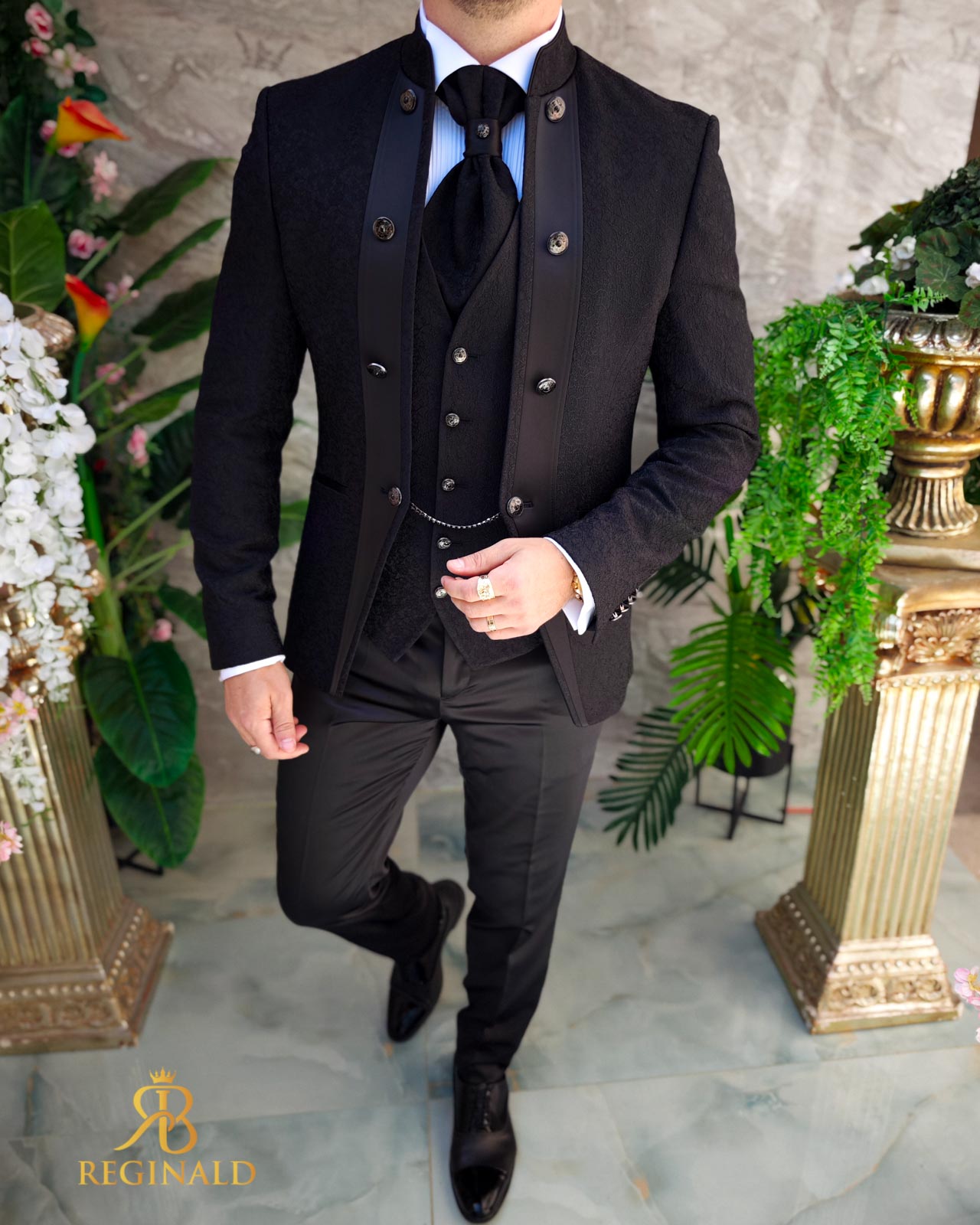 Costum negru elegant MIRE/NAS, set: 4 piese - C4816 - Costume de ...